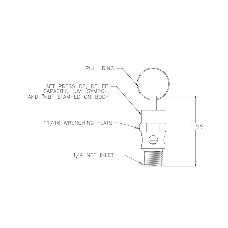 Brass Safety Valve Control Devices ST25 Safety Valve - 175 PSI Brass ...